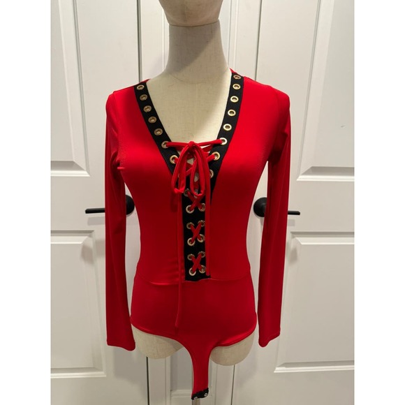 Madrag | Tops | Red Bodysuit Keepin It Tucked In | Poshmark